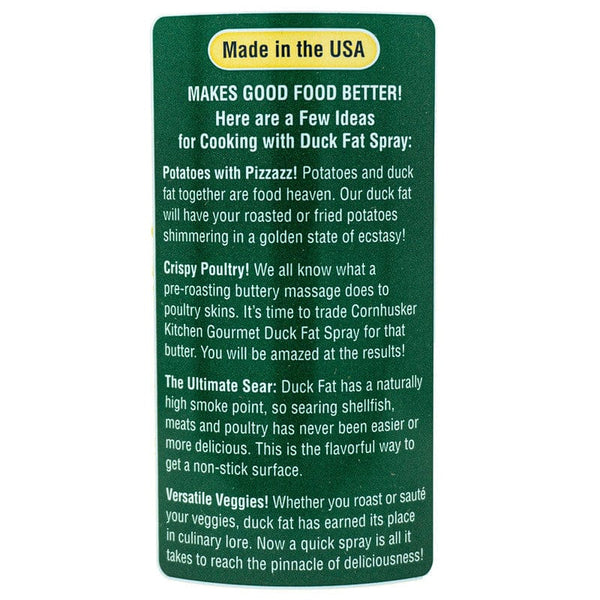 Cornhusker Gourmet Duck Fat Cooking Oil Spray 7 oz - Southern Season