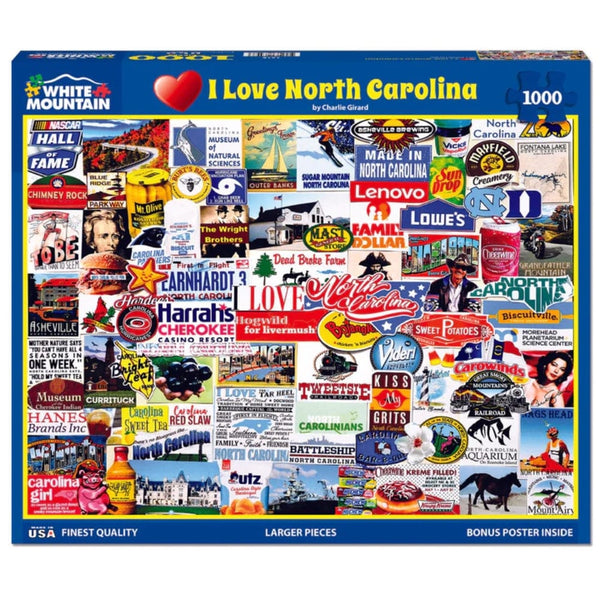 I Love North Carolina 1000 Piece Puzzle - Southern Season