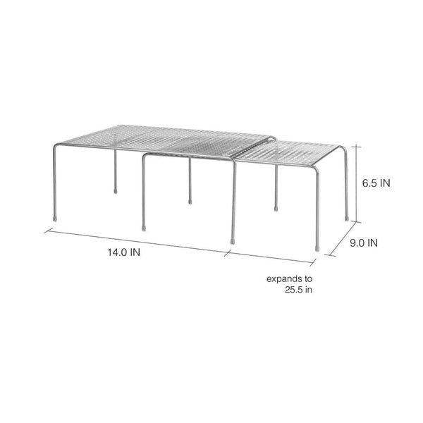 Metal Cabinet Shelve Expandable & Stackable Shelving System Silver ...